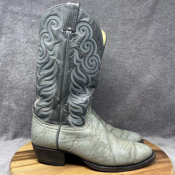 Tony Lama | Shoes | Vtg Tony Lama Cowboy Boots Elephant Leather Gray ...